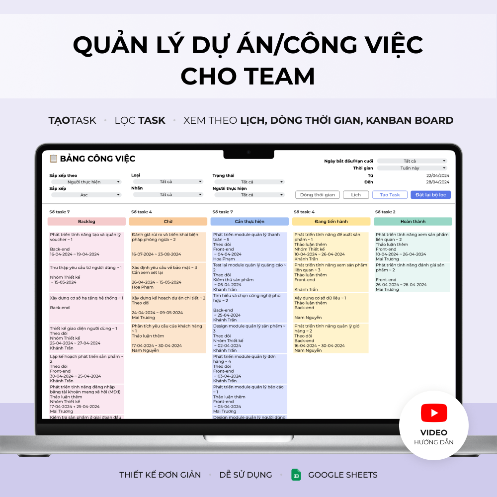 Quản lý dự án/công việc cho team : Optimate